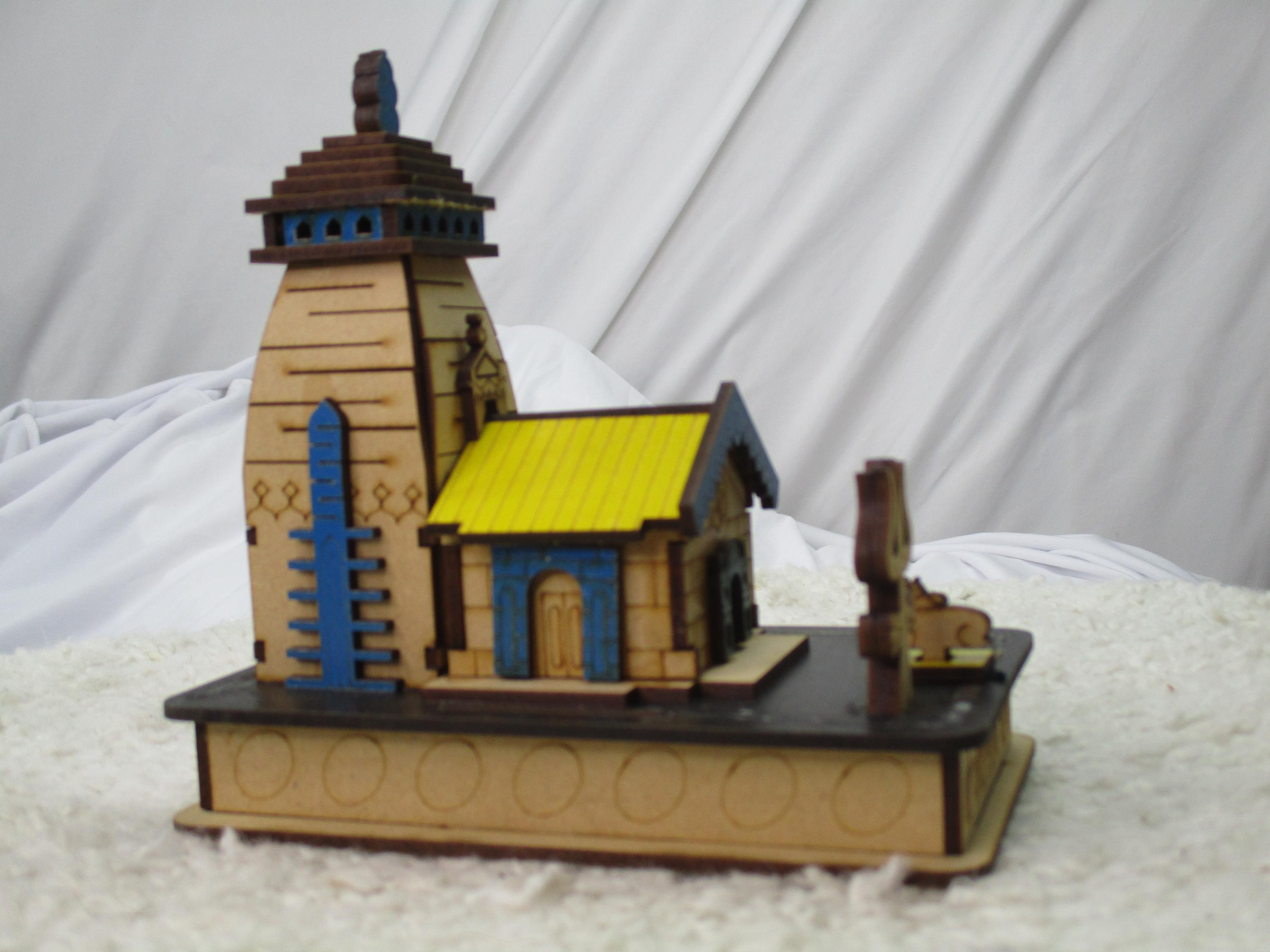 Hand-painted Kedarnath Temple Wooden Souvenir | Pine Wood Kedarnath Ji ...