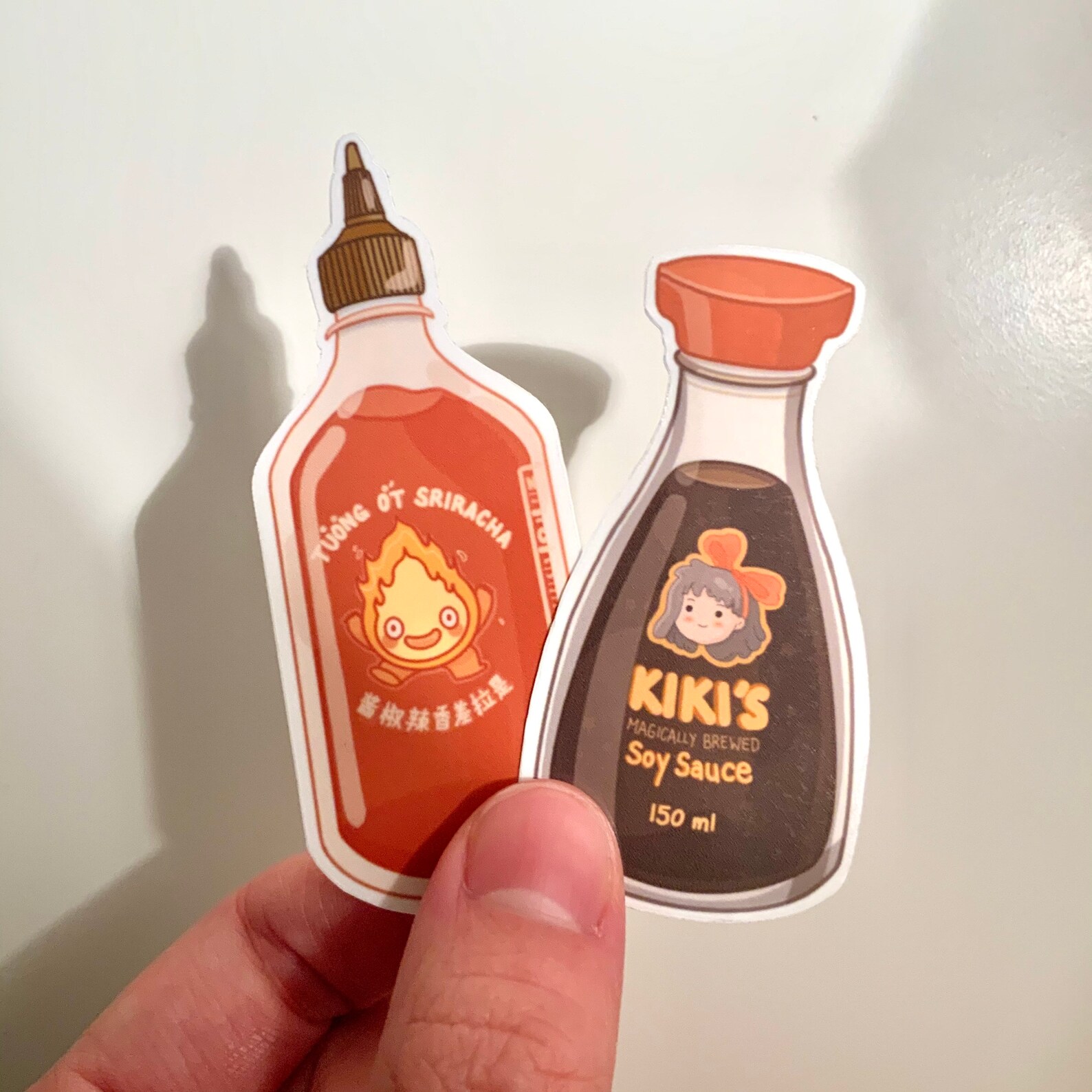 Asian Sauces Stickers | Calcifer Sriracha Hot Sauce, Kiki Soy Sauce ...