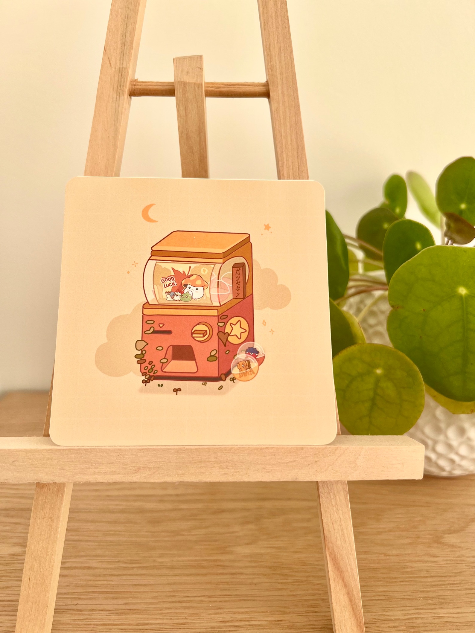 Gachapon Print | 4 X 4 Art Print, Video Game Art, RPG Monster, Mushroom ...