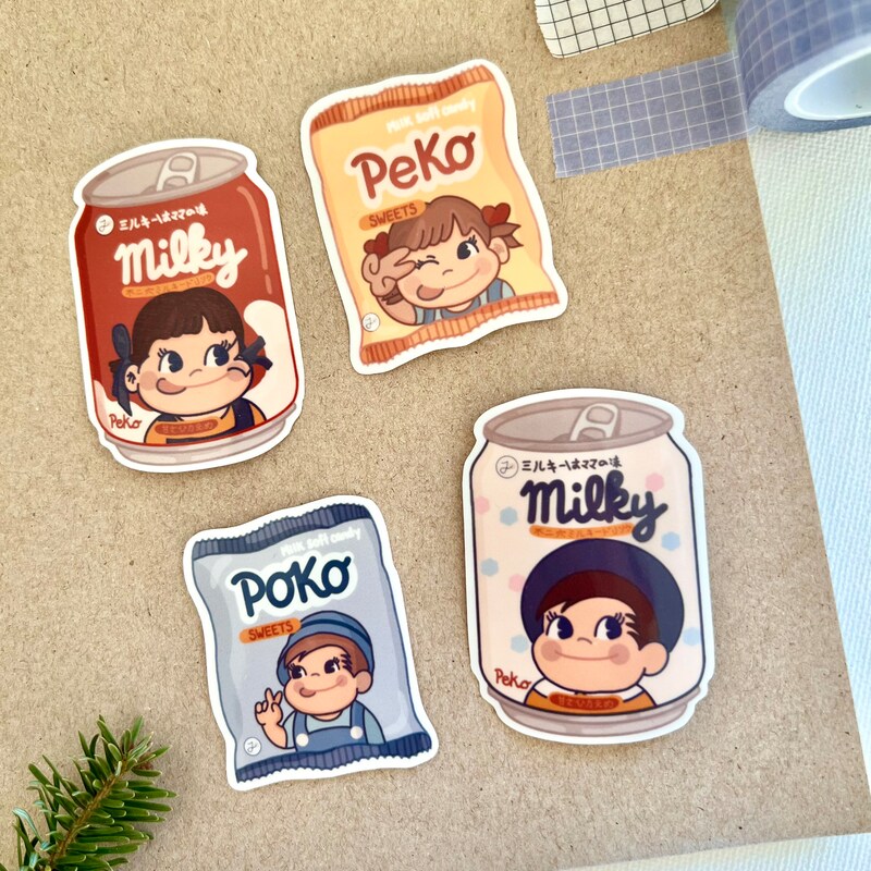 Cute Japanese Milk Stickers - Etsy