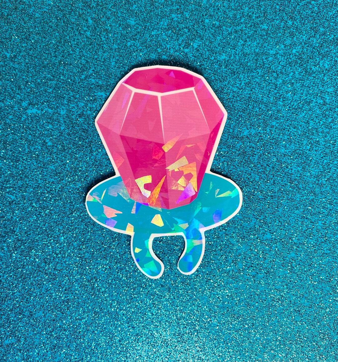 Ring Pop Inspired Vinyl Sticker, 90s Themed Sticker, Holographic Glitch ...