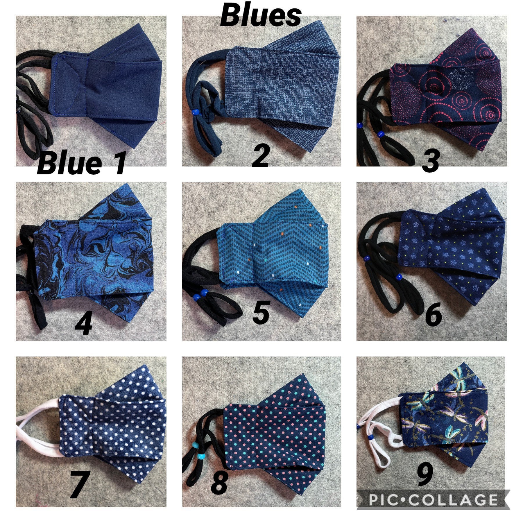 Boat Mask Style Facemasks With Sewn in Filter. Soft, Adjustable Ear ...