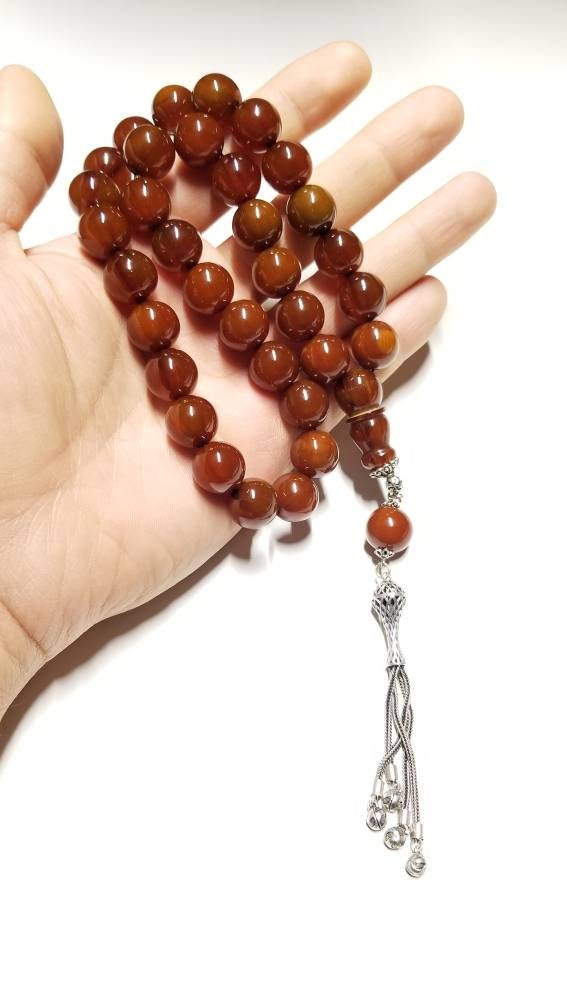 Tesbih Ottoman Style With Silver Tassel, Muslim Rosary, Tasbeeh Gift ...