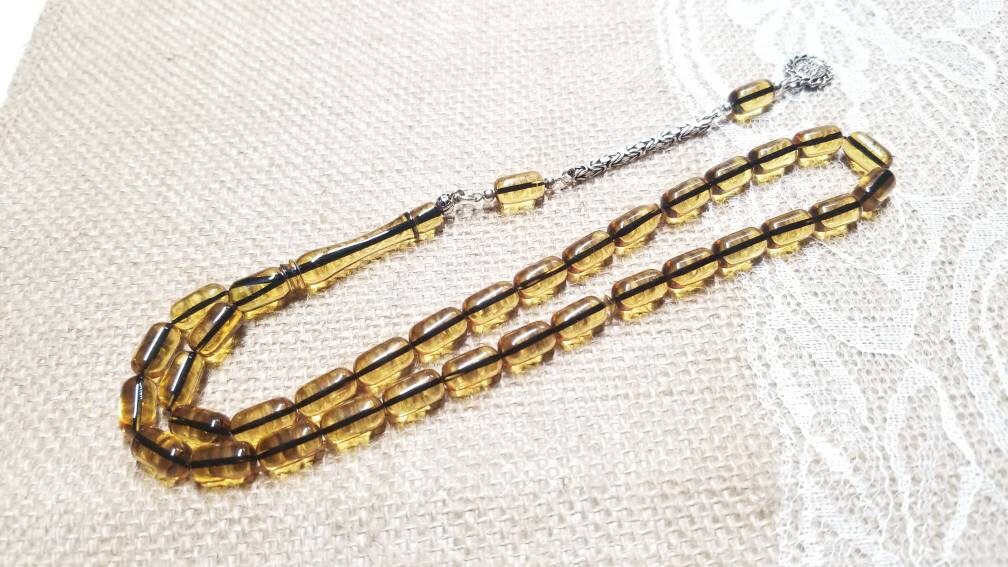 Turkish Bakelite Prayer, Beads Tasbeeh With Silver Tassel, Tasbih Gift ...