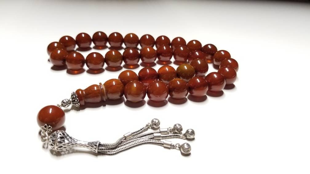 Tesbih Ottoman Style With Silver Tassel, Muslim Rosary, Tasbeeh Gift ...