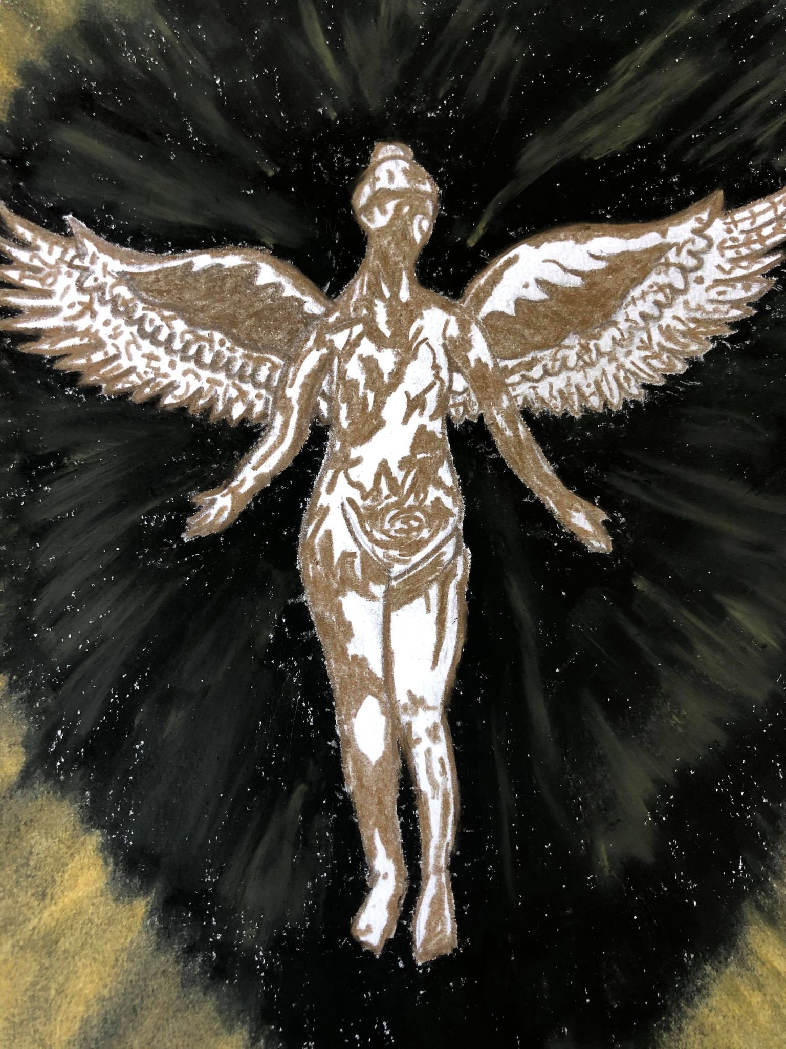 In Utero Nirvana Angel Hand-drawn Oil Pastel 7x10 | Etsy