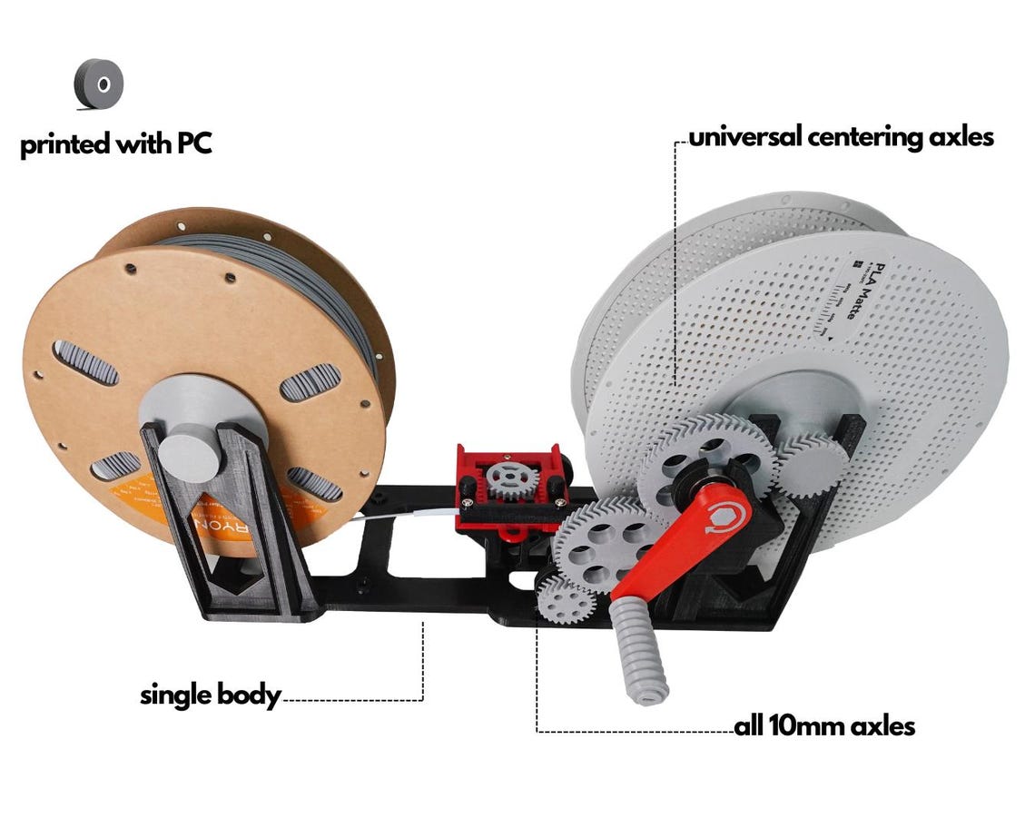 Bambu Lab 3D Printing Filament Spool Switcher / Winder / Respooler ...