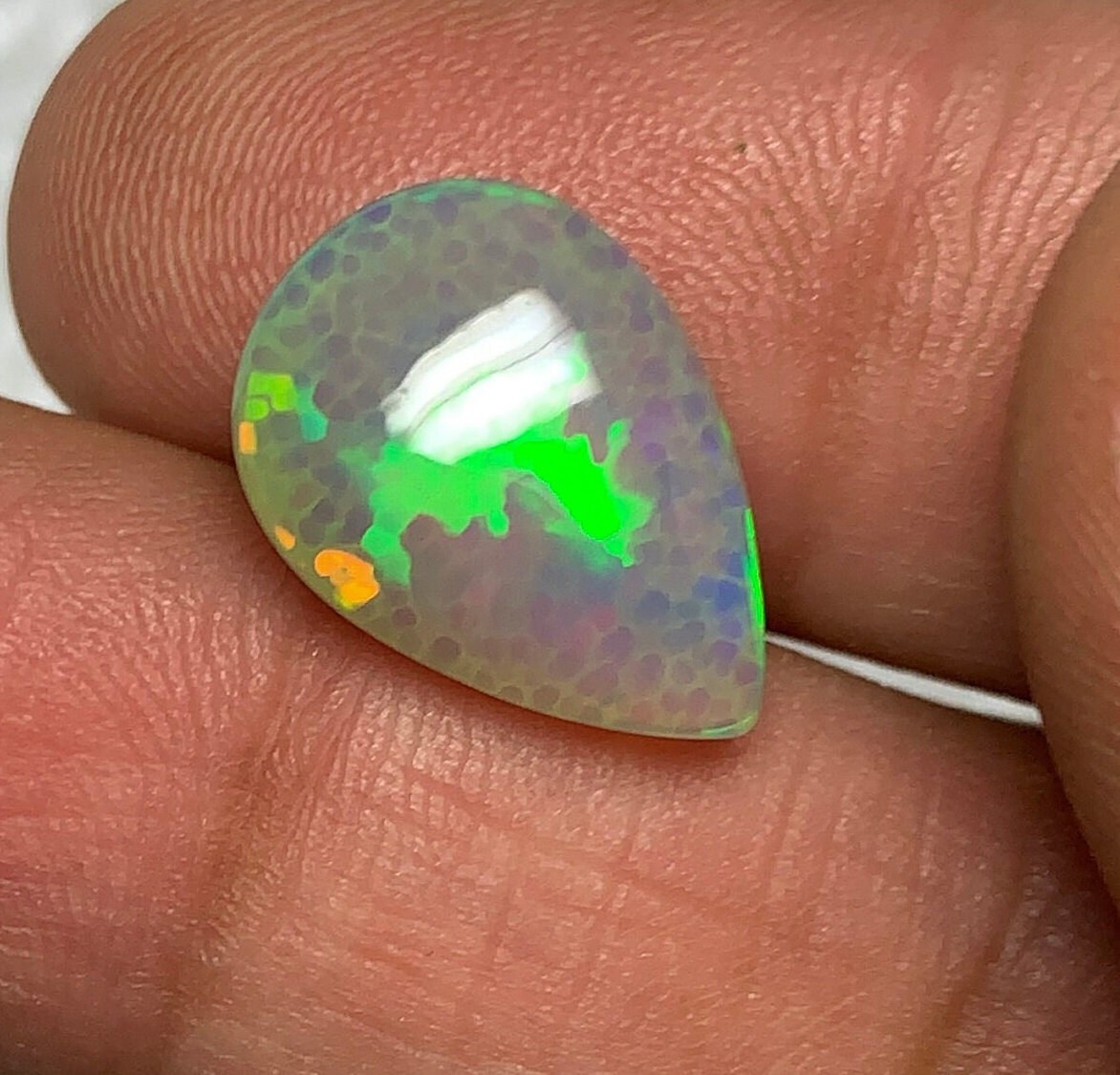 4.55 Cts.wonderful Green Honeycomb Pattern Welo Opal - Etsy