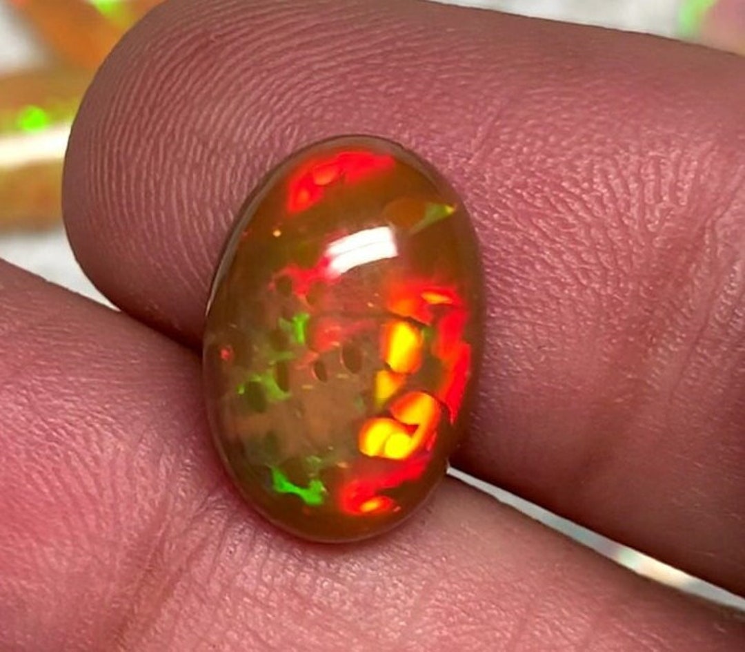 4.40 Cts.stunning Dark Base Honeycomb Pattern Welo Opal 10x14.5x6 MM ...