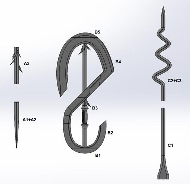Arknights Lappland the Decadenza's Weapon (E2 Version) STL Files - Etsy
