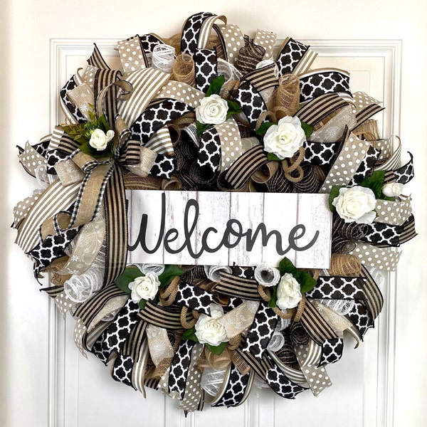 Spring Deco Mesh Wreath - Etsy