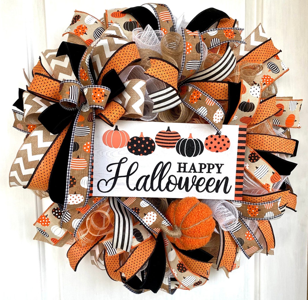 Halloween Decor, Pumpkin, Fall Wreath, Autumn, Home Decor - Etsy