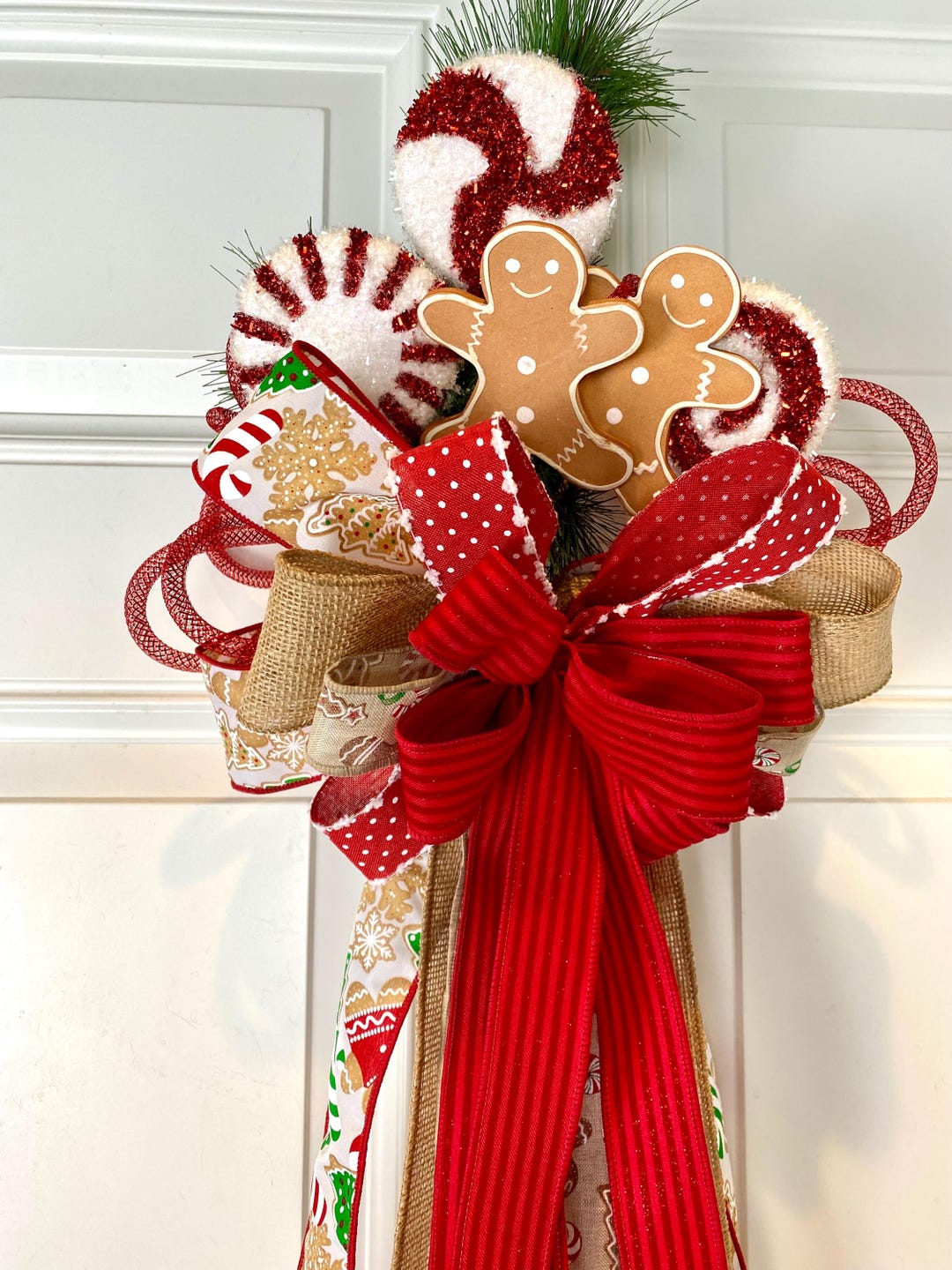 Gingerbread Tree Topper to Match Wreath - Etsy