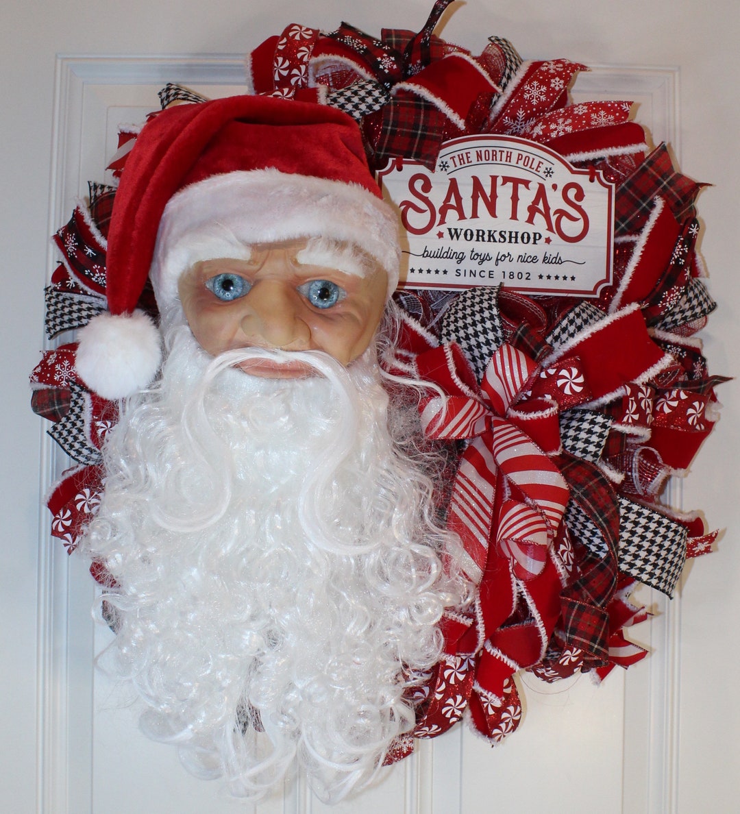 XL Santa Wreath, Christmas Wreath, Santas Workshop, Holiday Wreath for ...
