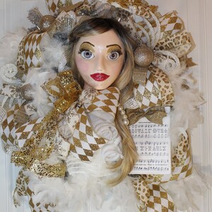 Christmas Angel Wreath for Front Door, Hark the Herald Angels Sing ...