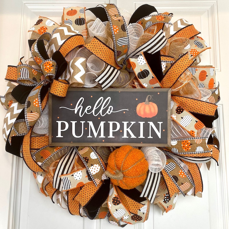 Pumpkin Wreath - Etsy
