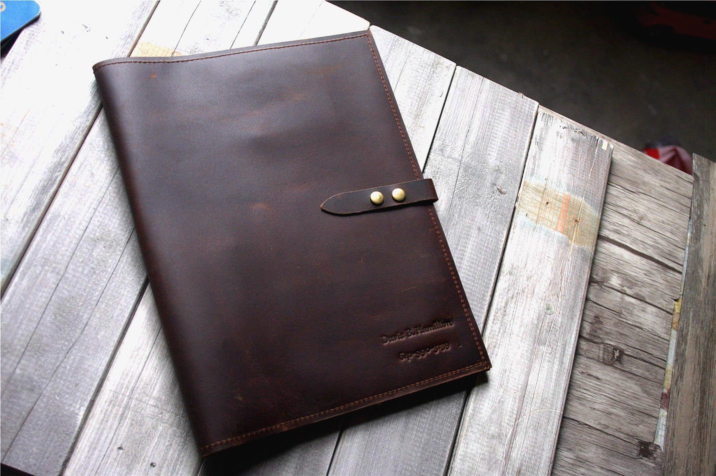 Leather Portfolio Folder for Men, Personalized Leather Organizer Women ...