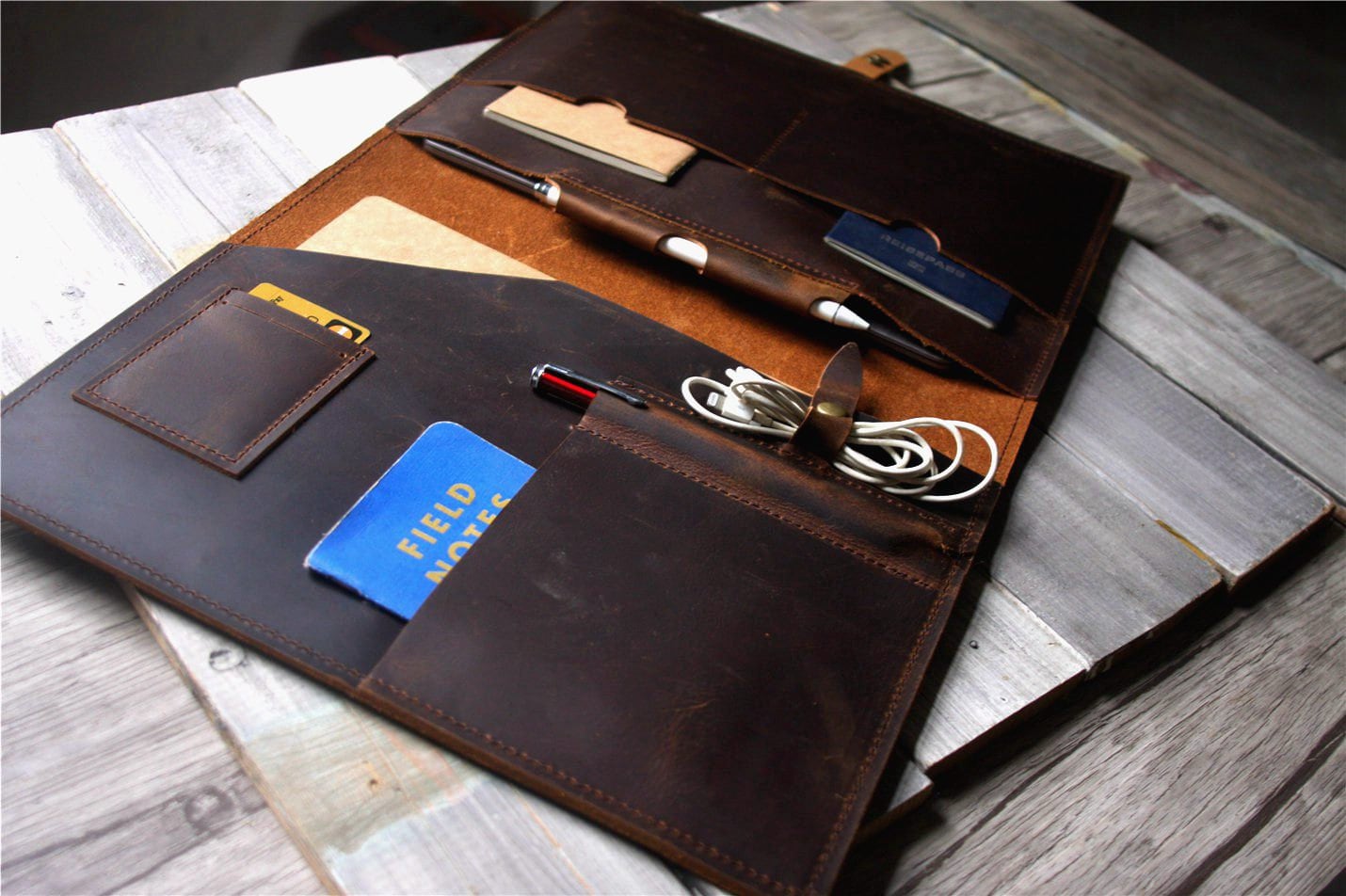 Leather Portfolio Folder for Men Personalized Leather - Etsy