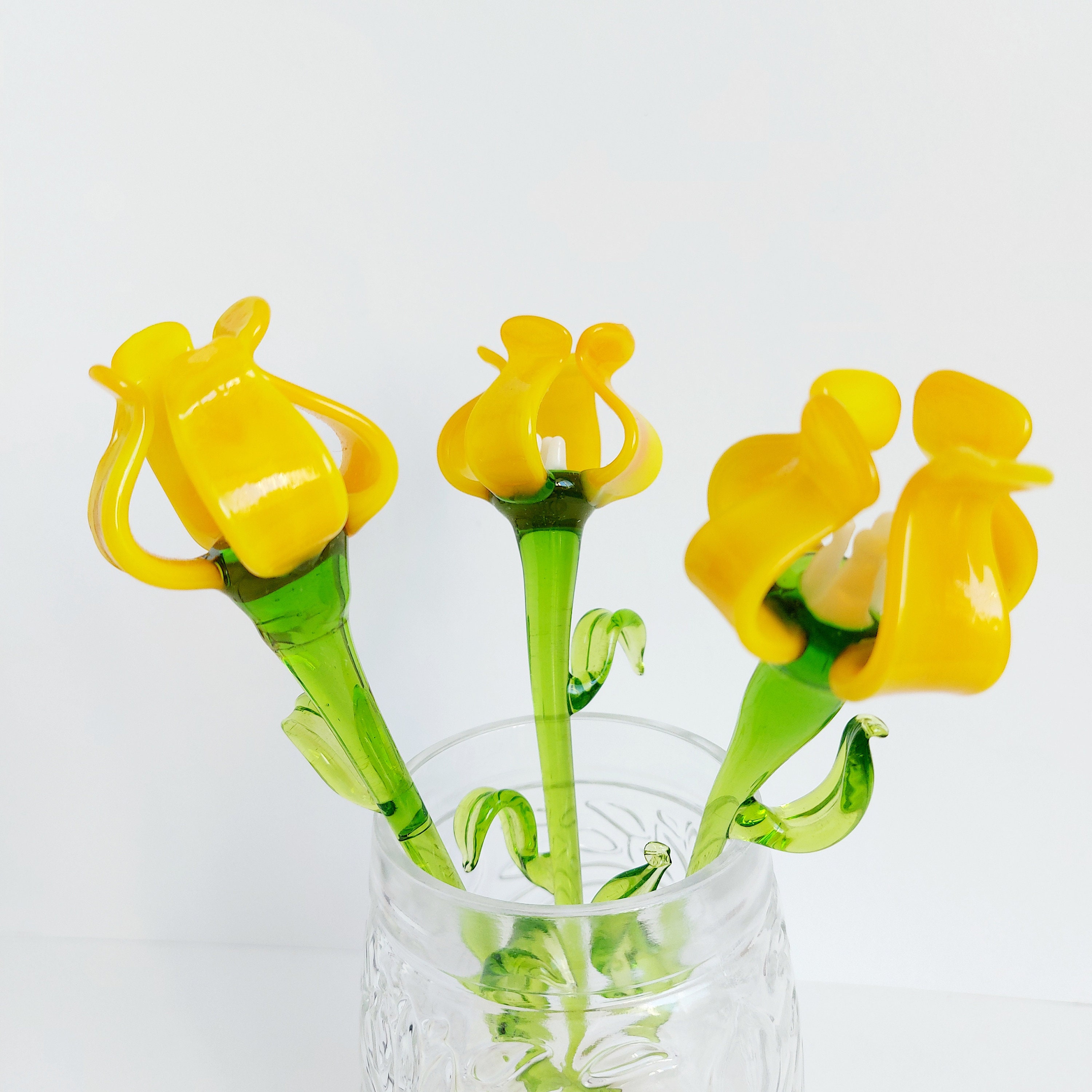 Glass Roses Figurines Hand Blown Glass Roses Flowers Hand - Etsy