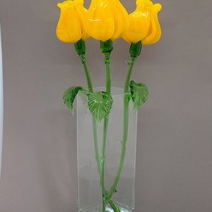 Gorgous Glass Roses, Hand Blown Glass Roses Flowers, Hand Blown Spring ...