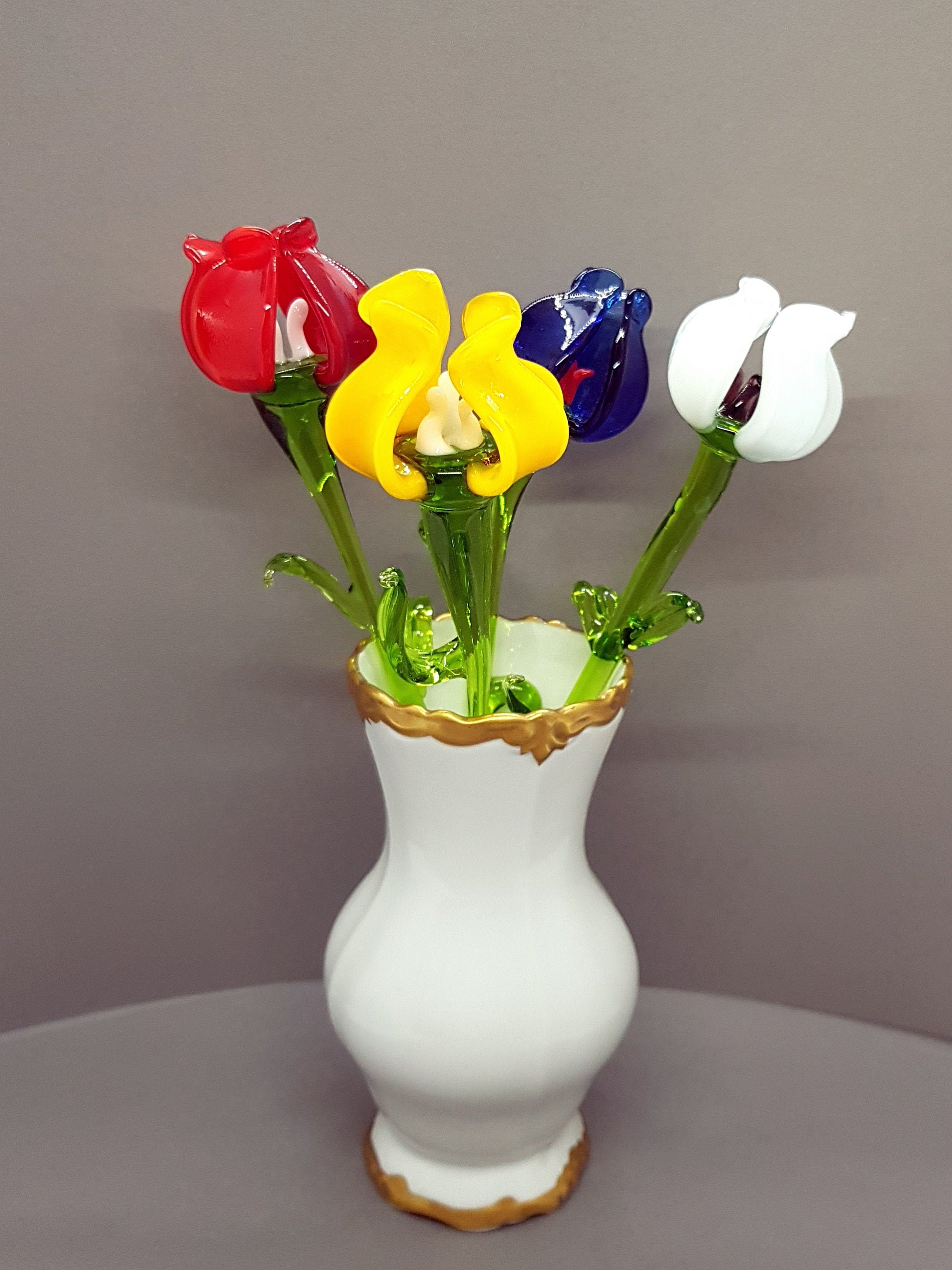 Glass Roses Figurines Hand Blown Glass Roses Flowers Hand - Etsy