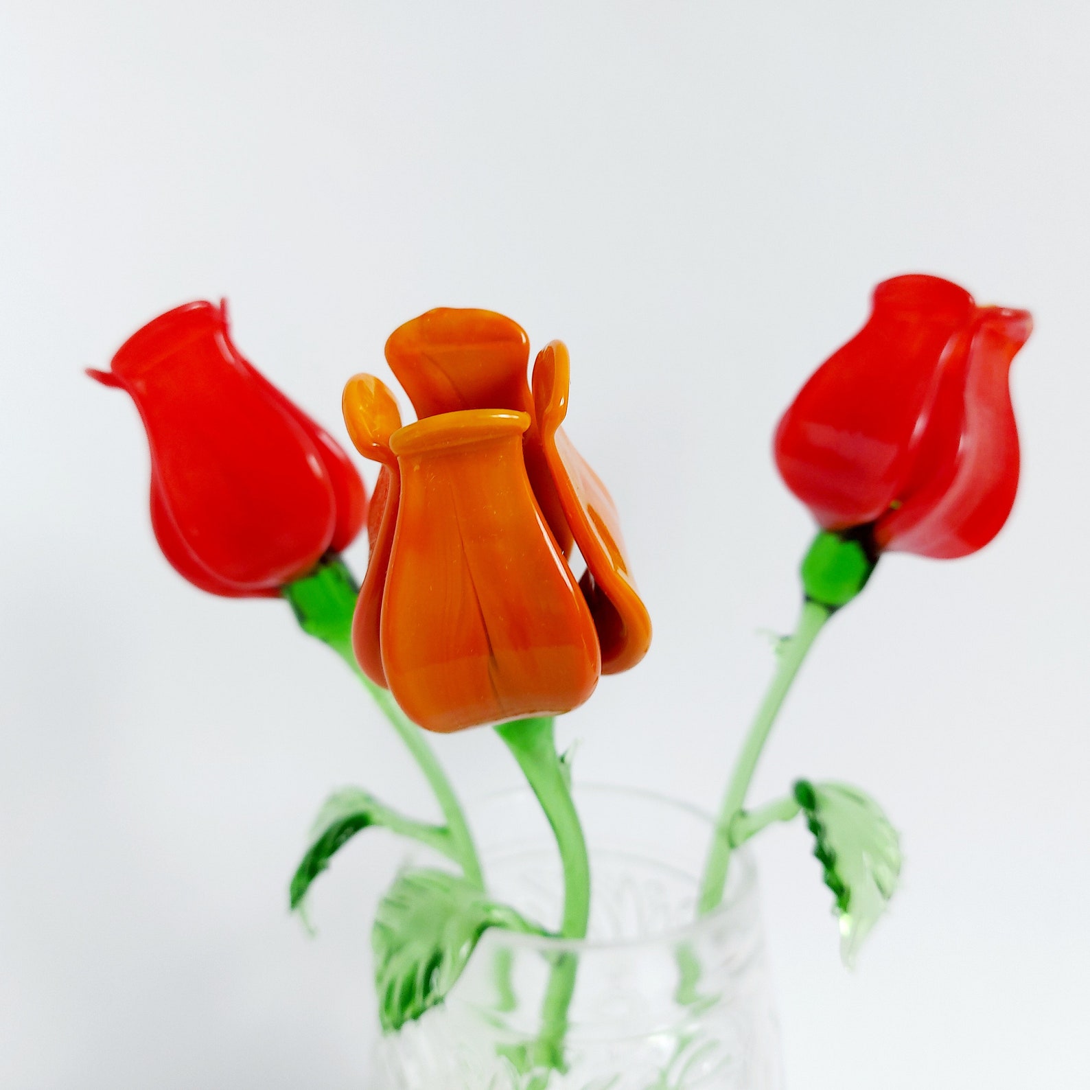 Gorgous Glass Roses Hand Blown Glass Roses Flowers Hand - Etsy