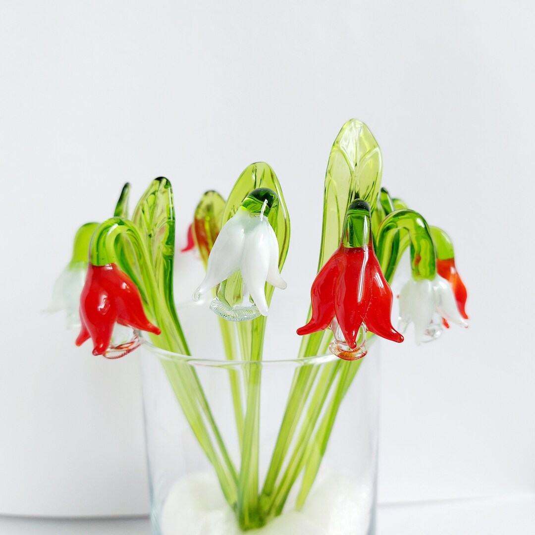 Glass Bell Flower, Hand Blown Bell Flower Glass Figurine, Hand Blown ...