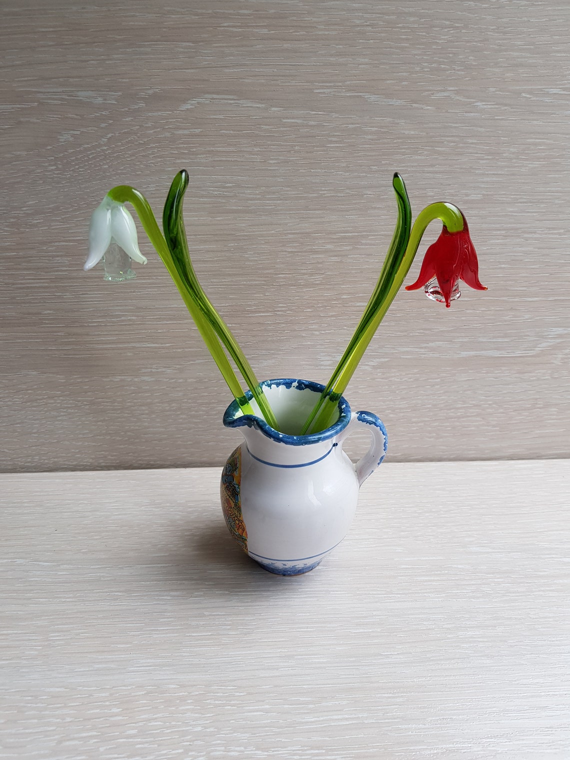 Glass Bell Flower Hand Blown Bell Flower Glass Figurine Hand | Etsy