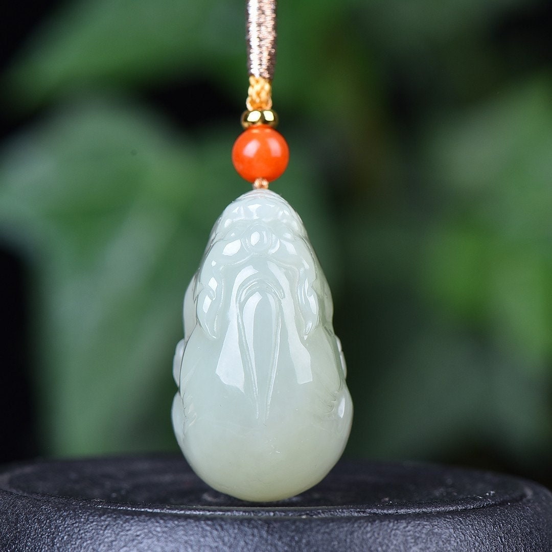 White Nephrite Jade Pixiu Beast Shape Pendant - Etsy