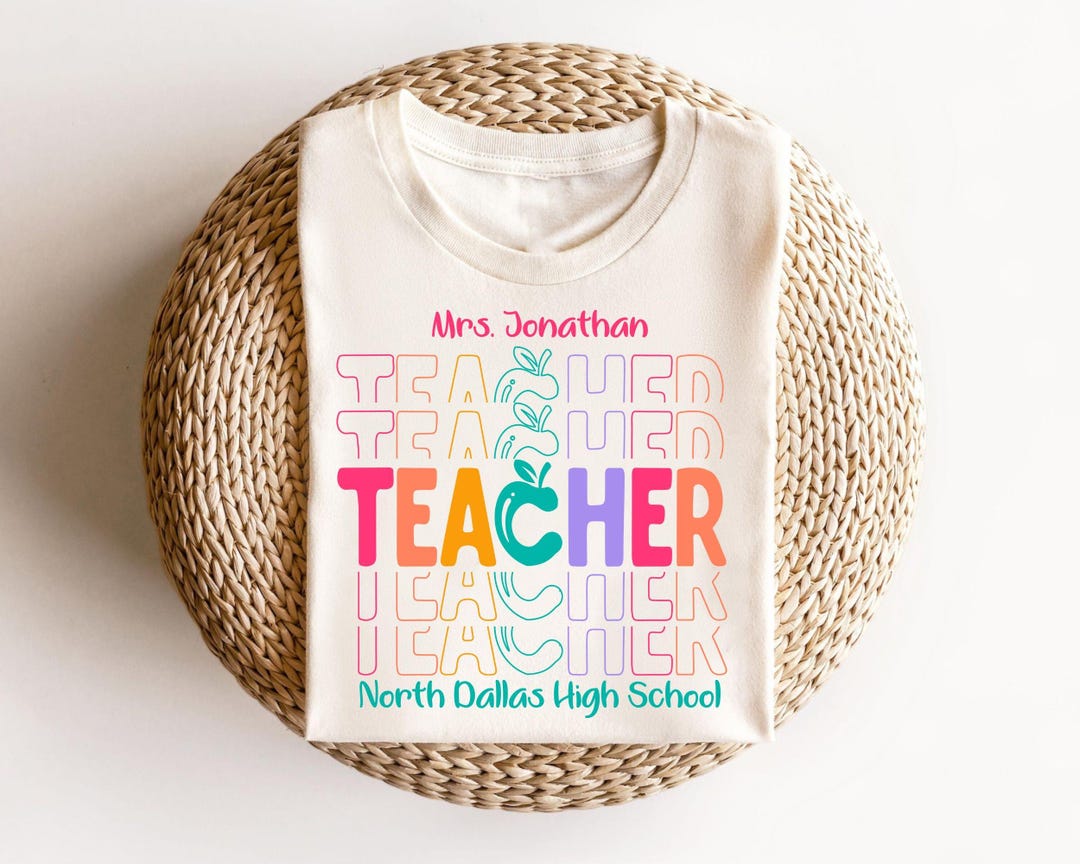 Custom Name Teacher Shirt, Personalized Teacher Tee, Gift for Teacher ...