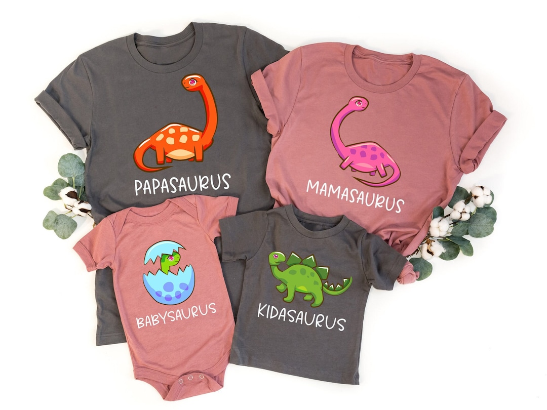 Matching Family Dinosaur Saurus Shirts, Custom Birthday Gift, Funny ...