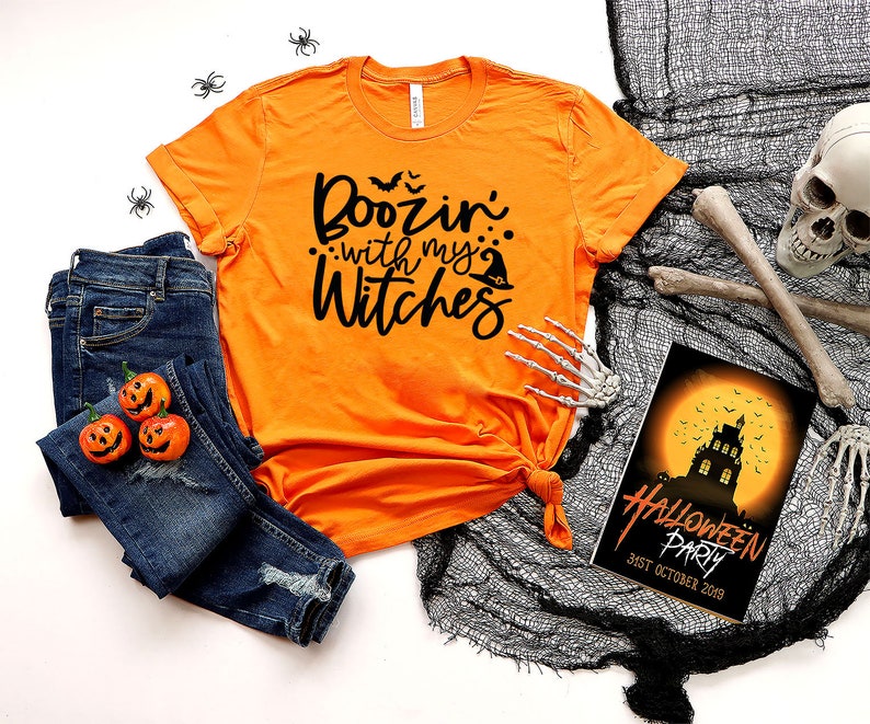 Boozin With My Witches Tshirt Drink up Witches Shirt - Etsy