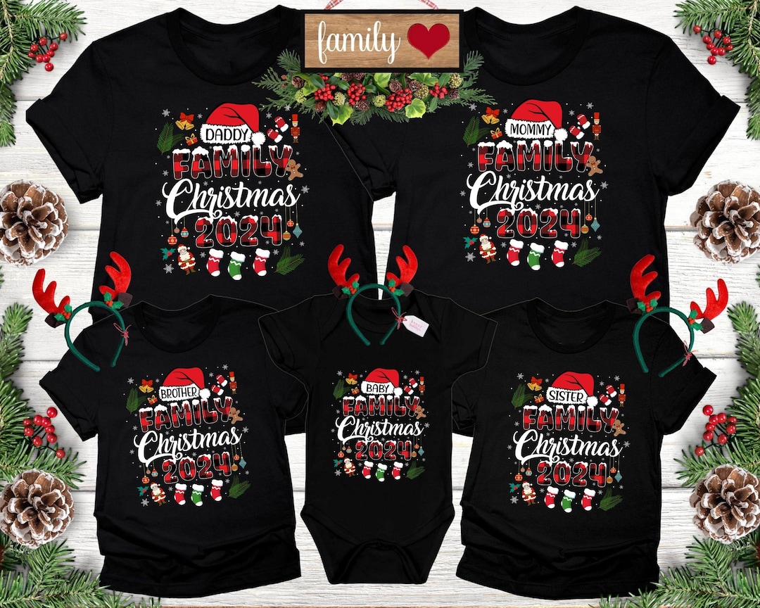 Family Christmas Custom Shirts, Matching Family T-shirts, Family Member ...