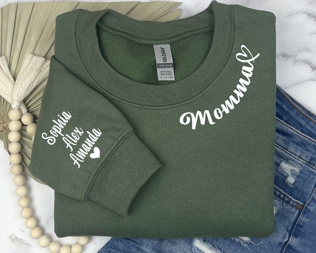 Custom Momma T-shirts With Kid Names on Sleeve, Custom Names ...