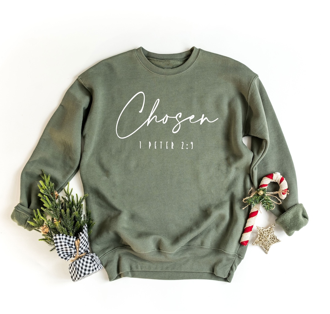 Chosen Bible Christian Sweatshirt, Bible Verse Sweater, Christian ...