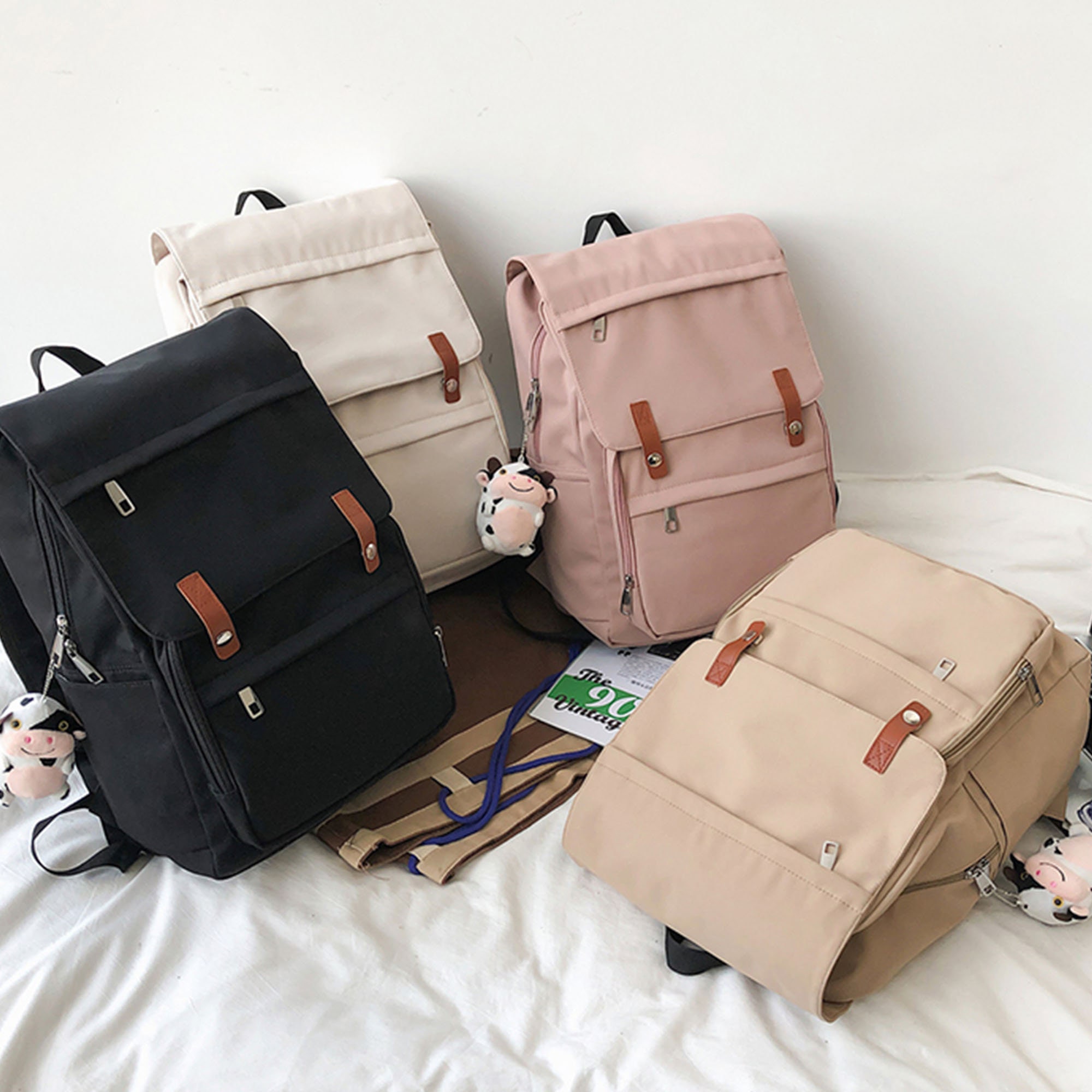 Large Capacity Vintage Travel Nylon Backpack Waterproof Retro - Etsy