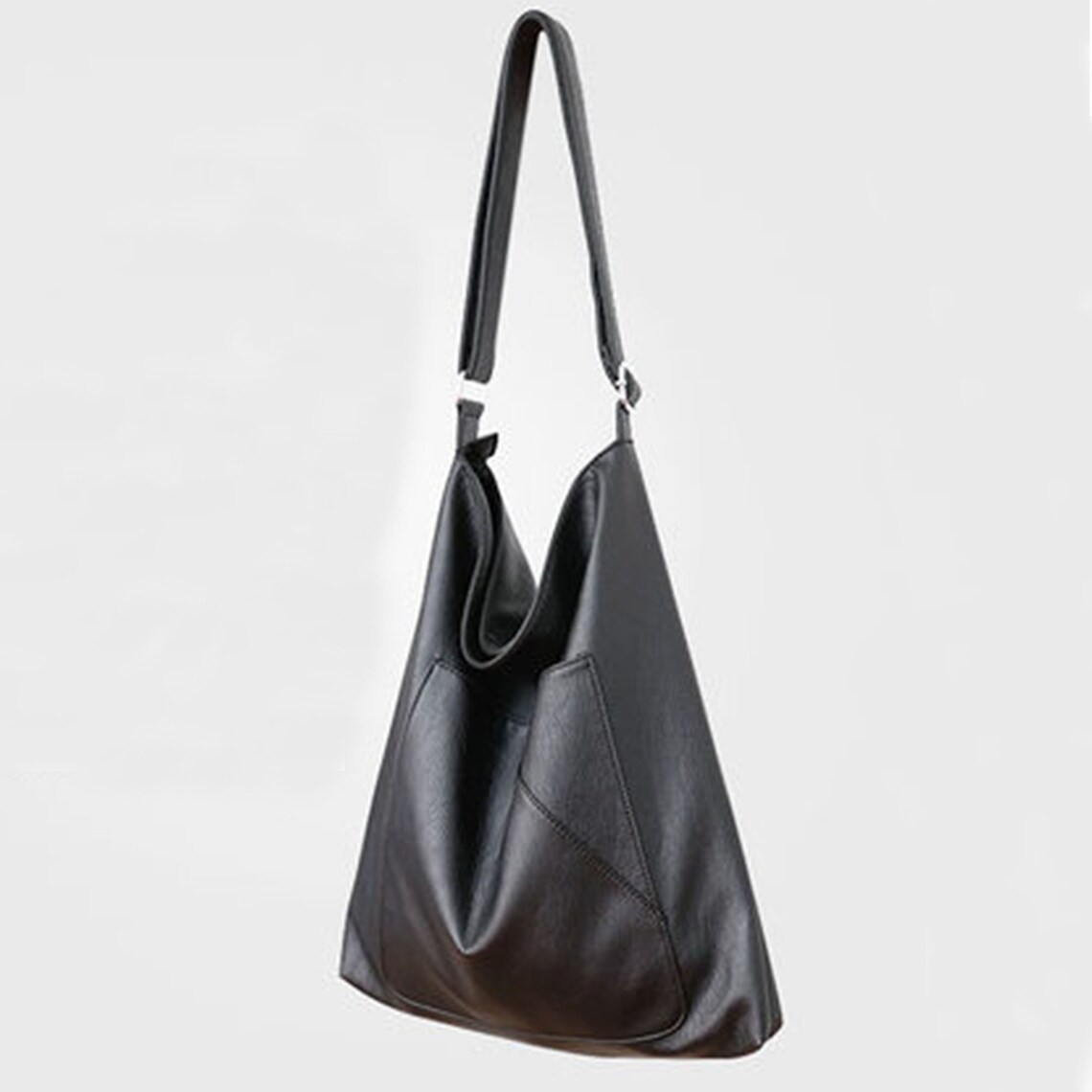 Casual Black Tote Bag Vintage Pu Bag Classic Everyday Leather - Etsy