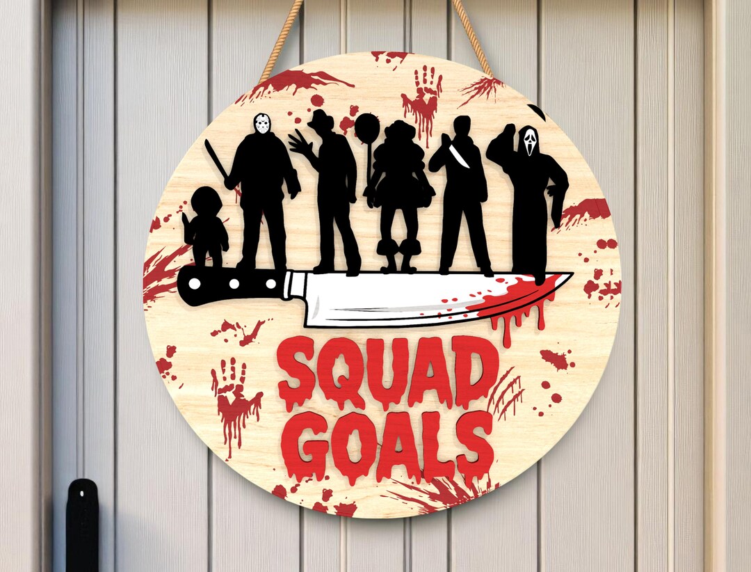 Scary Door Hanger SVG, Bloody Knife Halloween Door Sign File, Halloween ...
