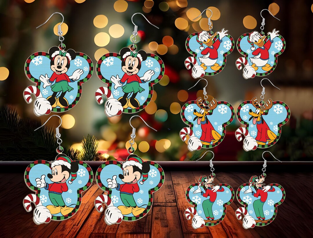 Merry Christmas Cartoon Character Earring Svg, Cartoon Mouse Svg ...