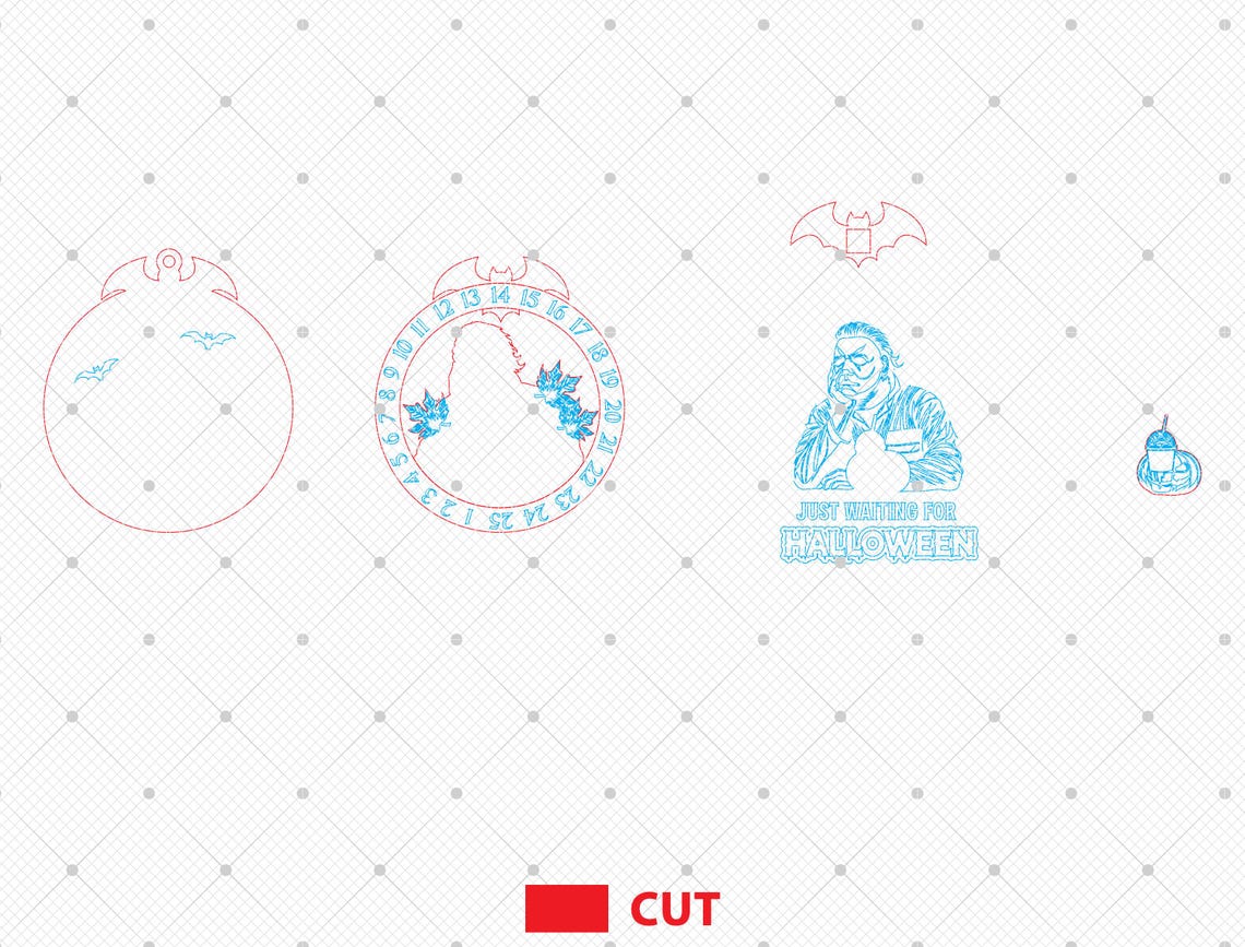 Horror Countdown Ornament Laser Cut Svg , Days Untill Halloween Svg ...