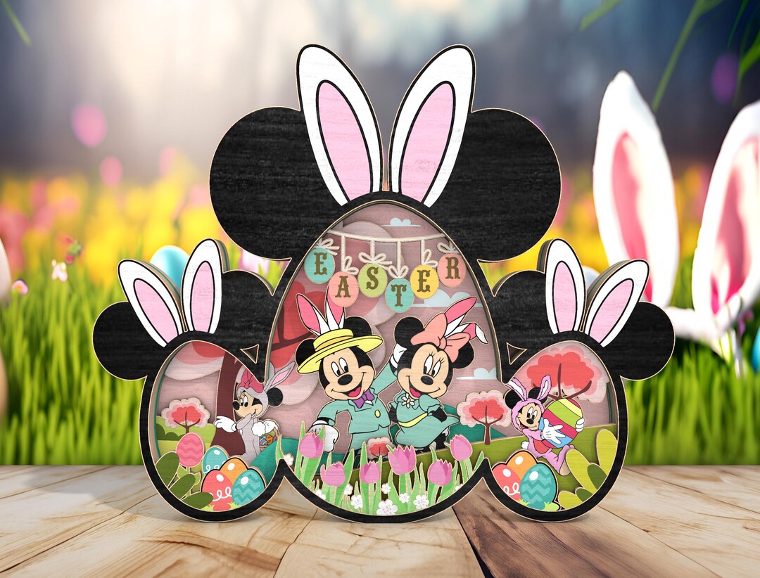 Happy Easter Multilayer Cartoon Character Standing Svg,wooden Cartoon ...