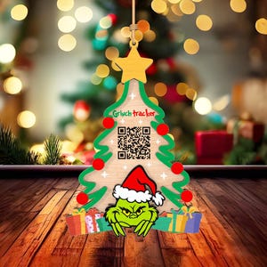 Grinch Tracker Ornament Svg, Ornament Svg, Personalized QR Code Svg ...