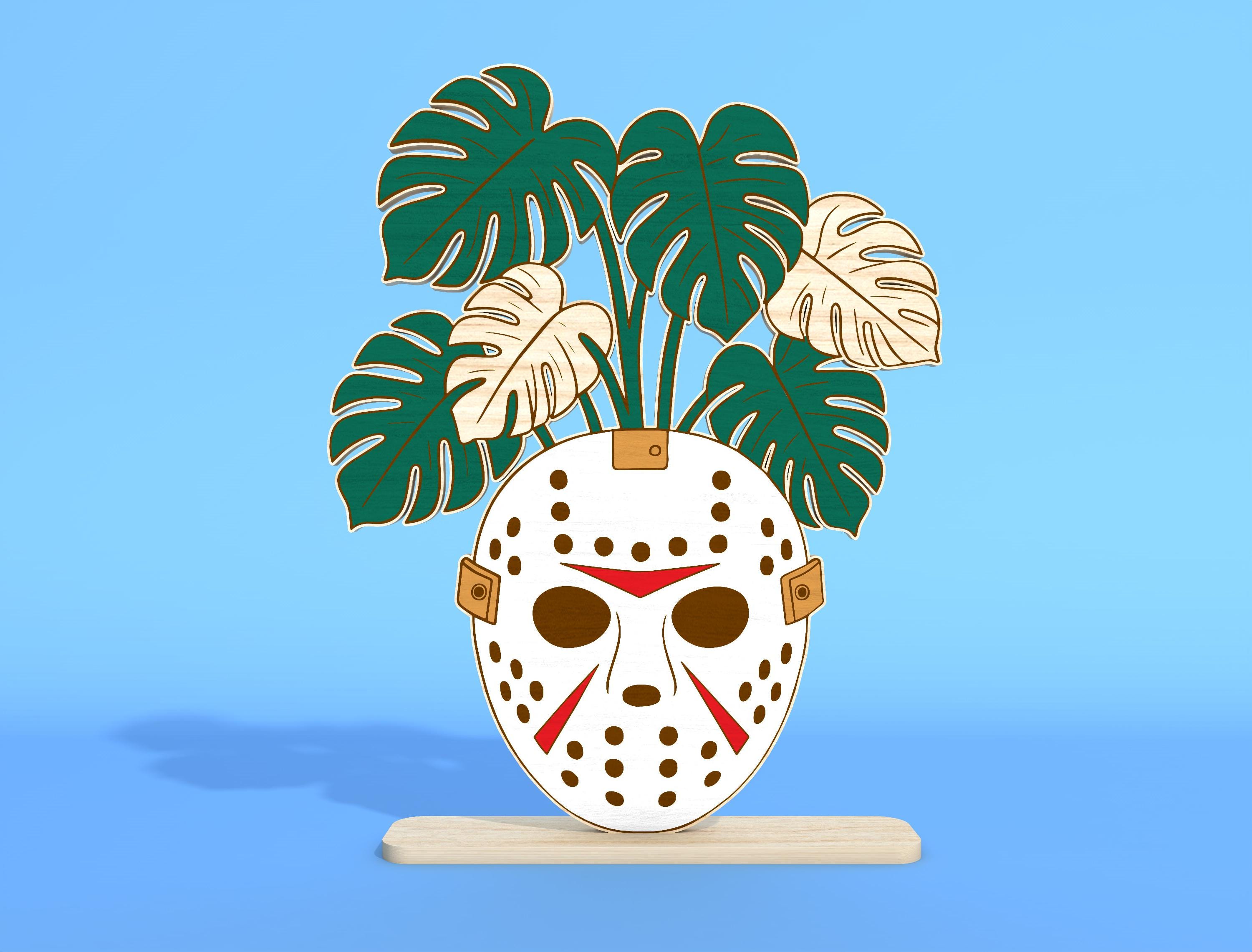 Horror Plant Head SVG Bundle, Halloween Wooden Planter Decor File ...