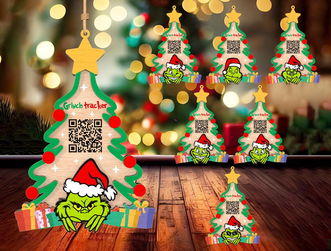 Grinch Tracker Ornament Svg, Ornament Svg, Personalized QR Code Svg ...