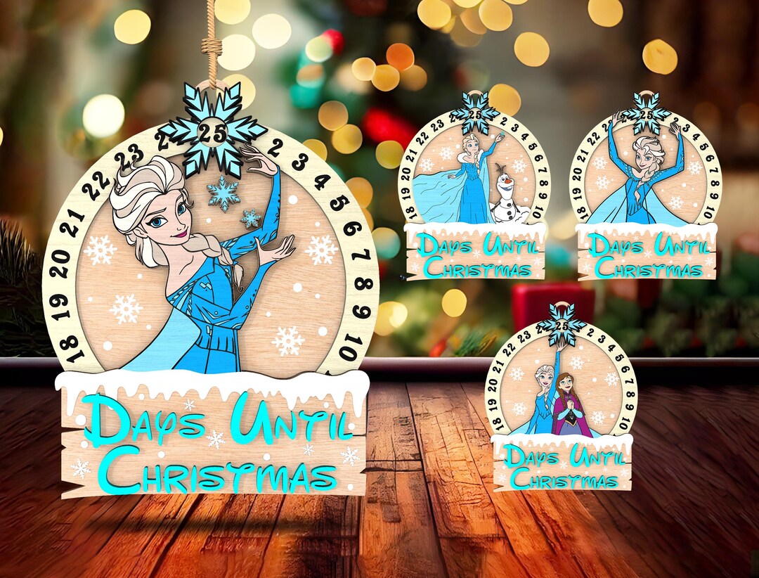 Snow Queen Countdown Ornament Svg, Days Until Christmas, Cartoon ...