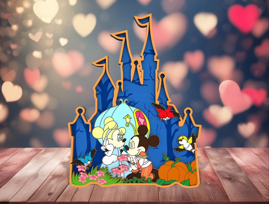 3D Multilayer Valentine's Day Castle Cut File Svg, Couple Mouse ...