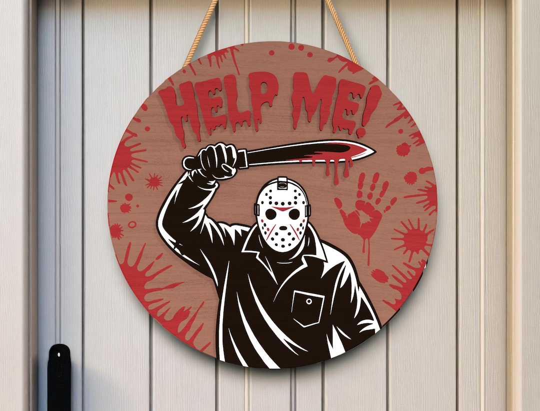 Scary “help Me” Horror Door Sign Svg, Halloween SVG, Halloween Home ...
