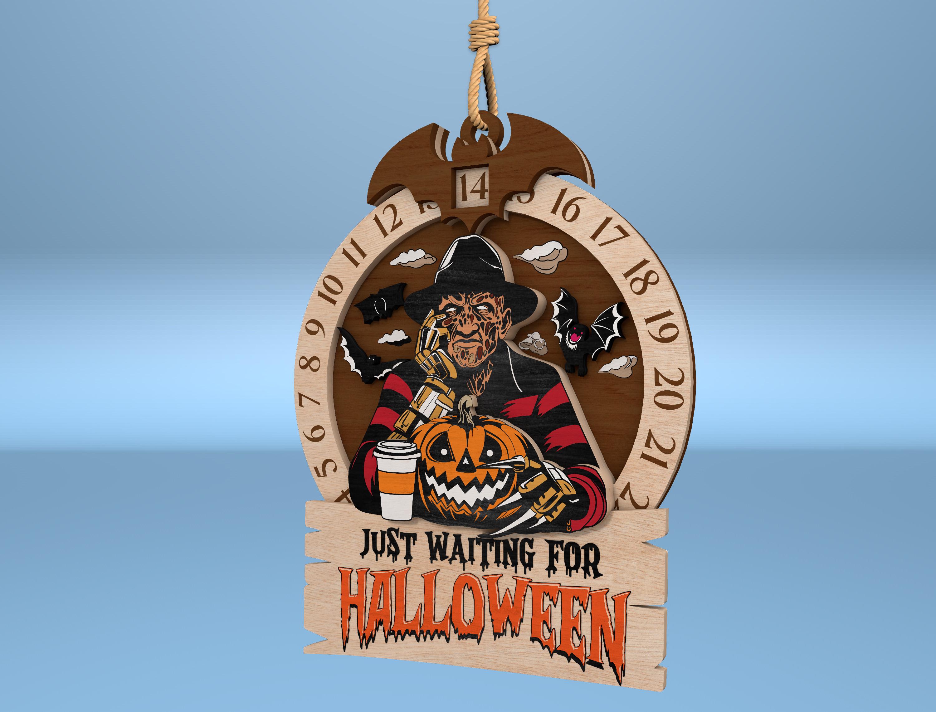 Horror Countdown Ornament Laser Cut Svg , Days Untill Halloween Svg ...