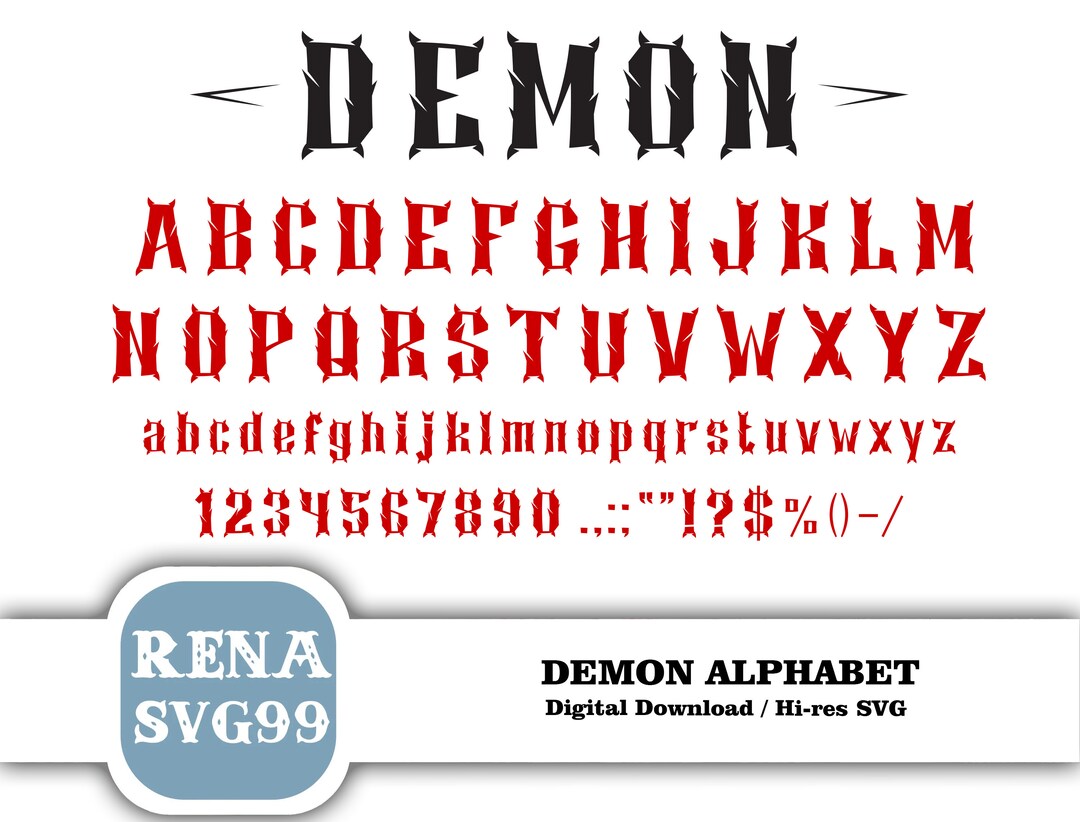 Bundle Demon Font Svg Demon Font Svghorror Font Svgspooky - Etsy
