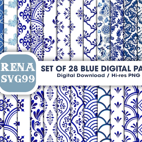 Chinoiserie Digital Paper Chinese Patterns Red & White - Etsy